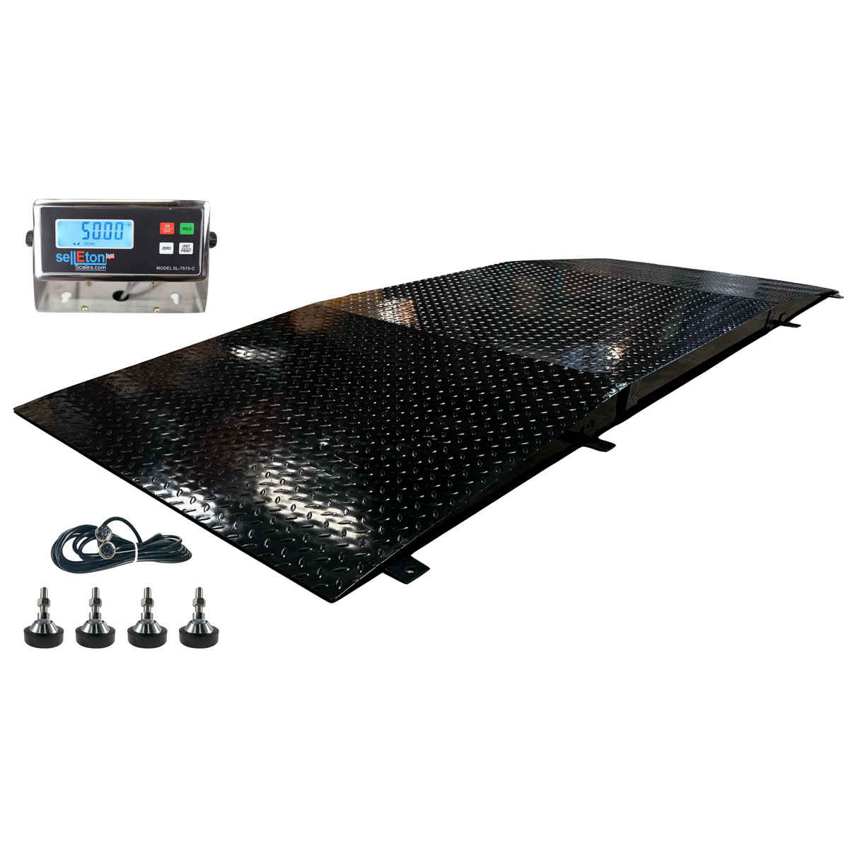 Digital 48" X 48" (4X4) Floor Scale With 2 Ramps | Size 1000 X .2 LB ...
